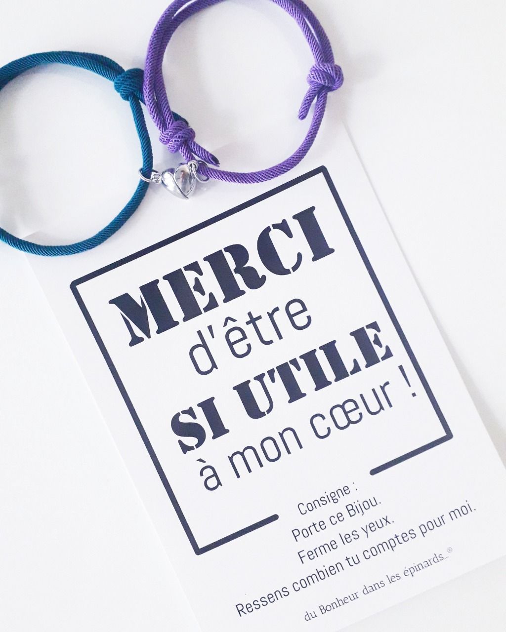 CARTE MERCI D'ETRE SI UTILE+2 BRACELETS AIMANTS VIOLET & BLEU - R31 ... CARTE MERCI D'ETRE SI UTILE+2 BRACELETS AIMANTS VIOLET & BLEU - R31 ...